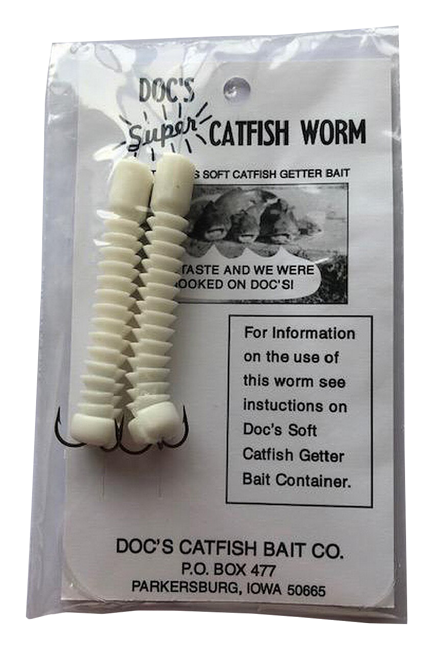 Doc's Super Catfish Bait Worms White | Mack's Prairie Wings
